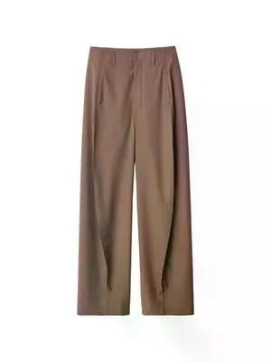 LEMAIRE Baggy Pants In Tropical Wool Blend - Brown