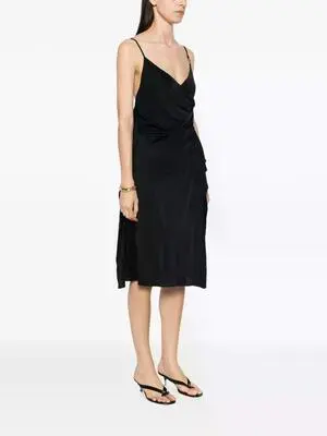 Versace Draped Ruffled Midi Dress