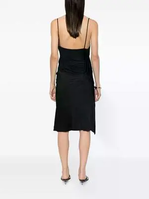 Versace Draped Ruffled Midi Dress