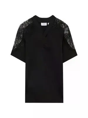 Off-White Lace Insert Soccer Dress - Black