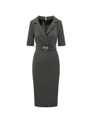 Pinko Love Birds Belted Dress - Grey