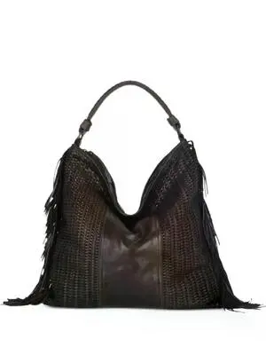 REPTILE'S HOUSE Vasia Braided Fringe Detail Tote Bag - Brown
