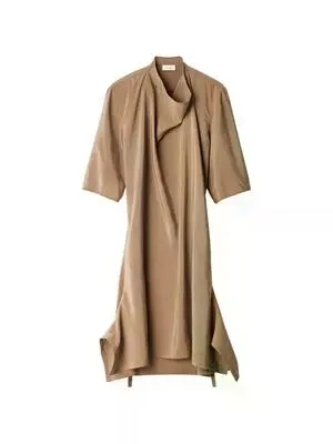 LEMAIRE Soft-collar Dress In Dry Silk - Brown