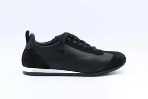 UMA WANG Suede-panelled Lace-up Sneakers - Black