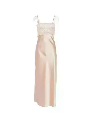 AYA MUSE Myra Lace-panel Maxi Dress - Pink
