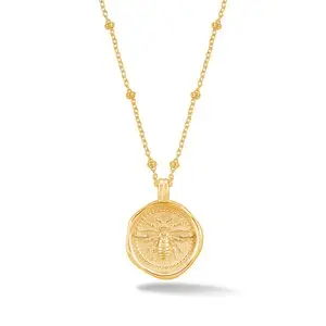 DOWER & HALL Queen Bee Talisman Necklace In Vermeil - Gold