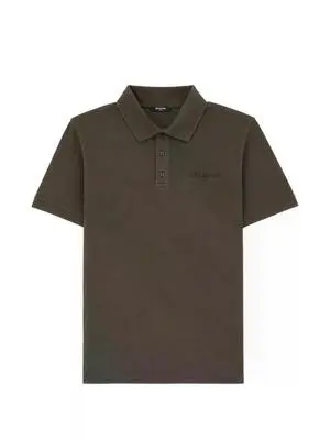 Balmain Logo-embroidered Short-sleeve Polo Shirt - Green