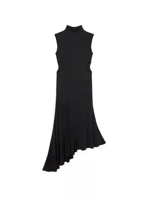 Off-White Cupro Rib Meteor Asymmetric Dress - Black