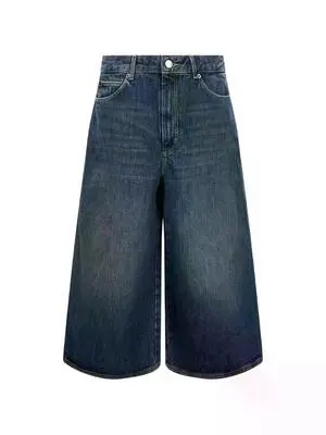 Soeur Faded Wide-leg Shorts - Blue