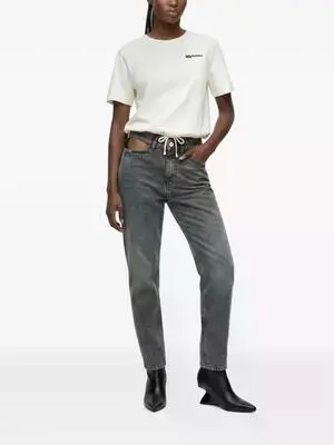Karl Lagerfeld Logo-patch Washed Cut-out Jeans