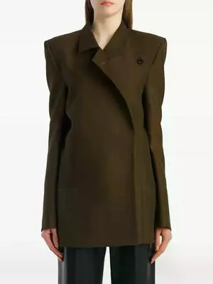 Khaite Armair Tailored Jacket With Sculptural Cady - Green