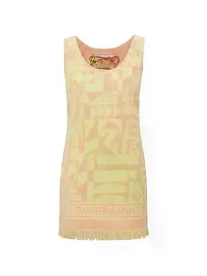 Zimmermann Solstice Geometric-pattern Fringed Mini Dress
