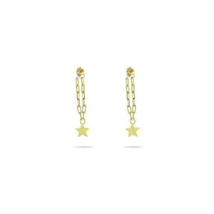Argento Vivo Paperclip Star Drop Earring - Gold