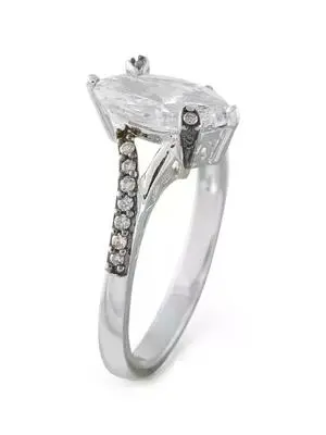LB EXCLUSIVE 10k White Gold Marquise-cut Diamond Ring