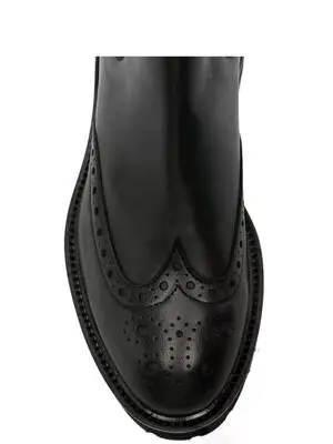 DOUCAL'S Brogue Detail Chelsea Boots - Black