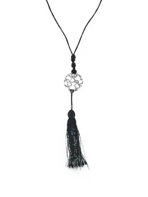 TOUS 18k White Gold Diamond Openwork Tassel Necklace