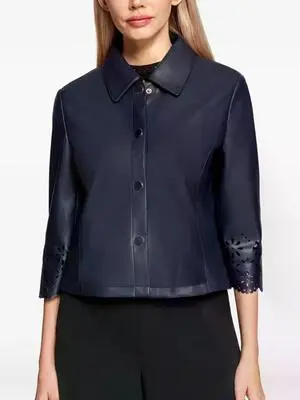 BETTY BARCLAY Classic-collar Perforated-detail Jacket