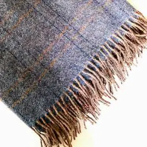 ELISKÁ Lambswool Tweed Blanket Denim - Blue