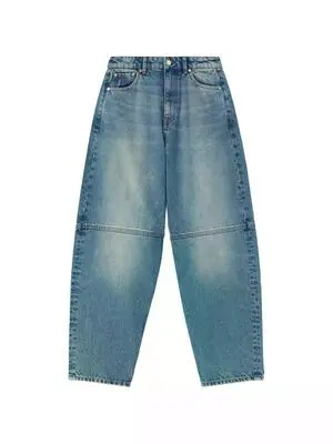 GANNI Stary Barrel-leg Panelled Jeans - Blue