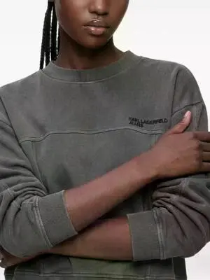 Karl Lagerfeld Boxy Washed Crewneck Sweatshirt