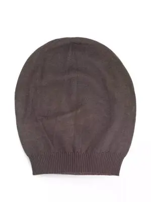 Rick Owens Fine-knit Ribbed-trim Beanie Hat - Brown
