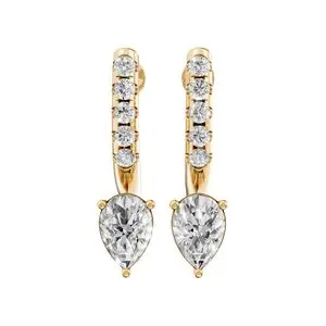AYA FINE JEWELRY Bridal Pear Cut Diamond Hoop Earrings - Yellow
