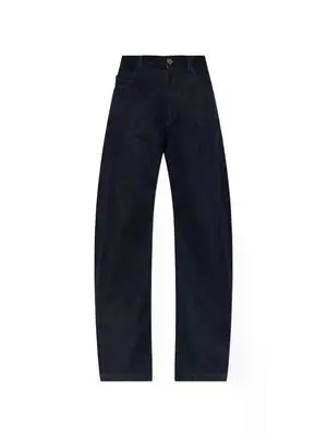 Attico Embroidered-logo Jeans - Blue