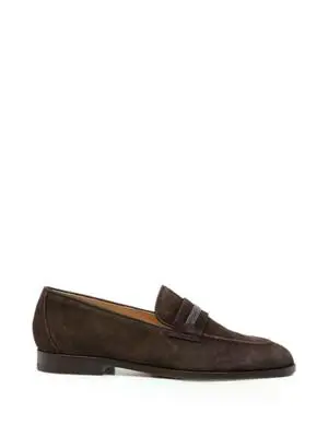 DOUCAL'S Eleanor Bead-embellished Loafers - Brown