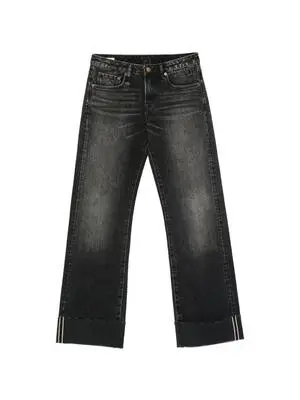R13 Effie Cuffed Jeans In Faded Wash - Black