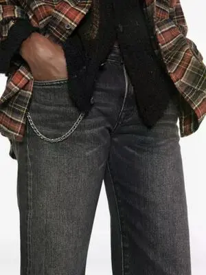 R13 Effie Cuffed Jeans In Faded Wash - Black