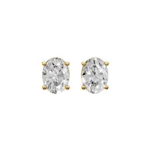 AYA FINE JEWELRY Minimalist Oval Lab Diamond Stud Earrings In 14k Gold - Yellow