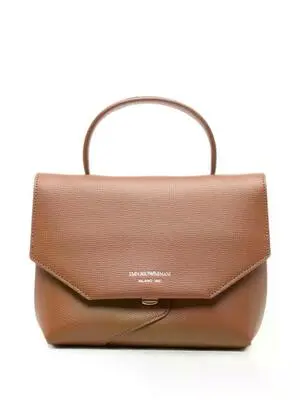 Emporio Armani 1981 Logo-print Leather Clutch Bag - Brown