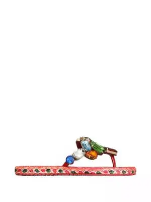 Dolce & Gabbana Carretto-print Flip-flops - Red