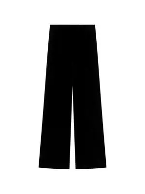 Valentino Garavani Textured Wide-leg Trousers - Black