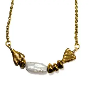Rachel Nathan Neutrals Meridian Catch: Pearl Necklace - Gold