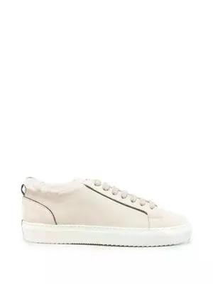 DOUCAL'S Shearling-trim Sneakers - Neutrals