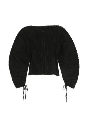 Cult Gaia Bega Plissé-effect Balloon-sleeve Top