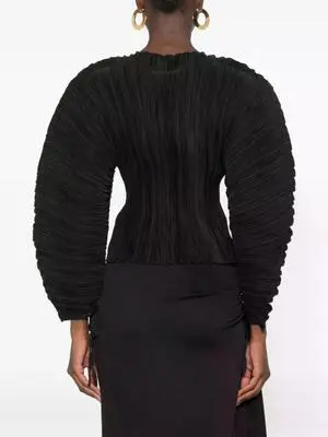 Cult Gaia Bega Plissé-effect Balloon-sleeve Top