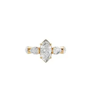 AYA FINE JEWELRY 3.53 Carat Marquise And Pear Lab-created Diamond Ring In 14k Gold - Yellow