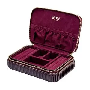 Wolf Bella Zip Jewellery Case Bordeaux - Red