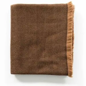 STUDIO VARIOUSLY Hay Plush Soft Twill Merino Handwoven Throw - Brown