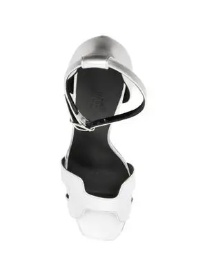 Hermès 70mm Joy Sandals Metallic Leather Strappy Heels