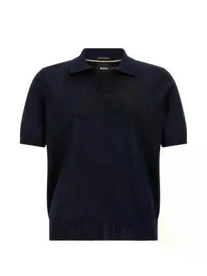 BOSS Lantoni Merino-wool Knit Polo With Johnny Collar