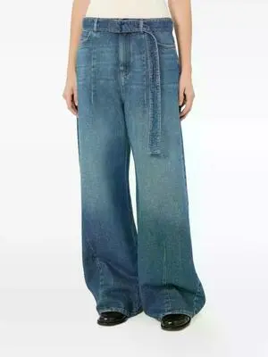 Max Mara Madia Belted Wide-leg Jeans