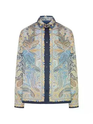 Etro Paisley-print Cotton Shirt - Blue