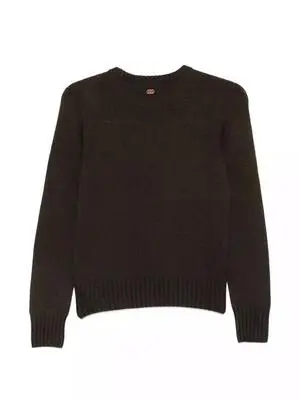 Agnona Crew-neck Ribbed-trim Sweater - Brown