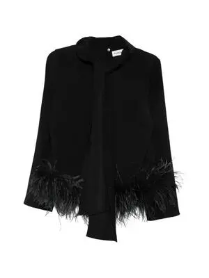 P.a.r.o.s.h Feather-trim Pussy-bow Blouse
