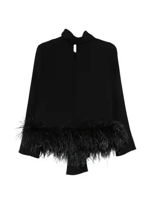 P.a.r.o.s.h Feather-trim Pussy-bow Blouse