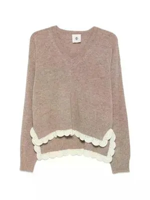 THE GARMENT Como Crochet-trim V-neck Sweater - Neutrals