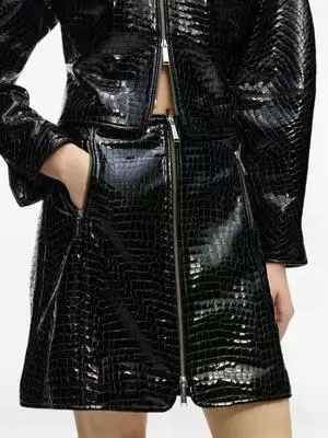 Karl Lagerfeld Karl Studio Croc Leather Skirt